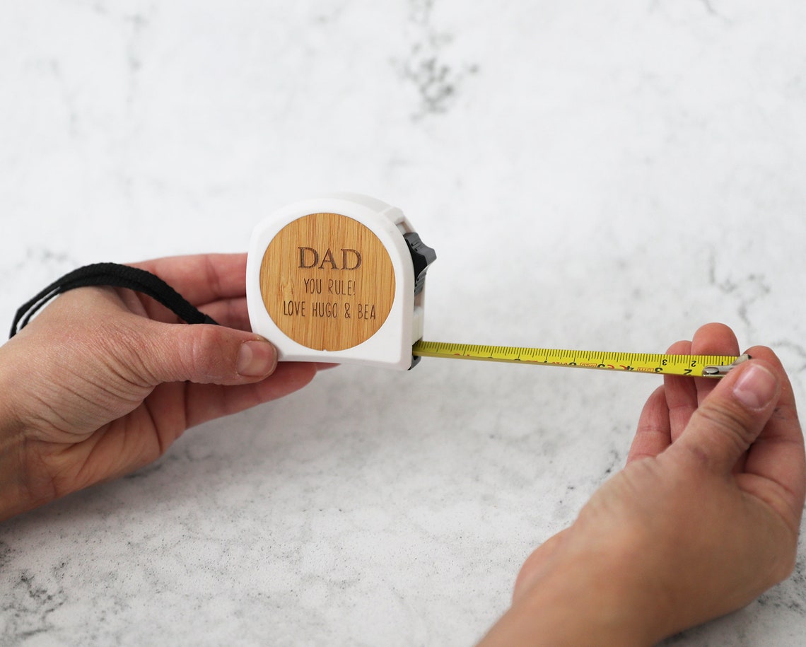 Personalised Tape Measure bamboo Tape Measure Gift for Dad - Etsy UK