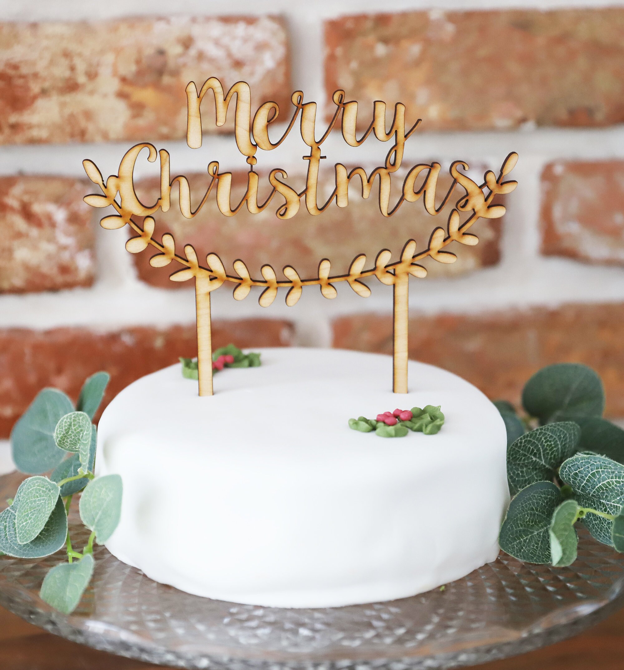 Feliz Topper De la Torta de Navidad Topper de la Torta de | Etsy