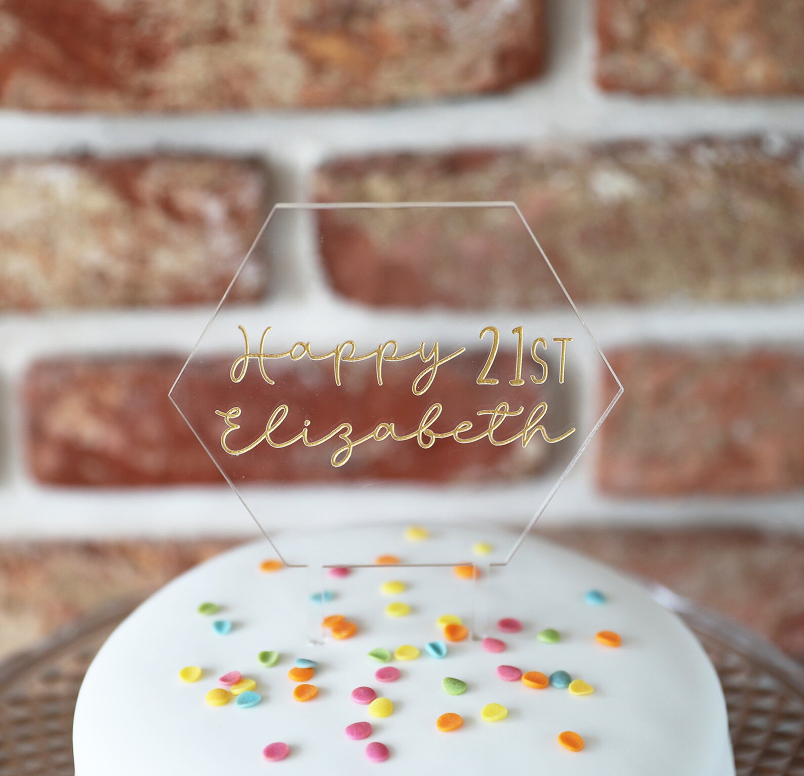 Personalised Birthday Cake Topper Hexagon Shaped Cake Topper - Etsy UK