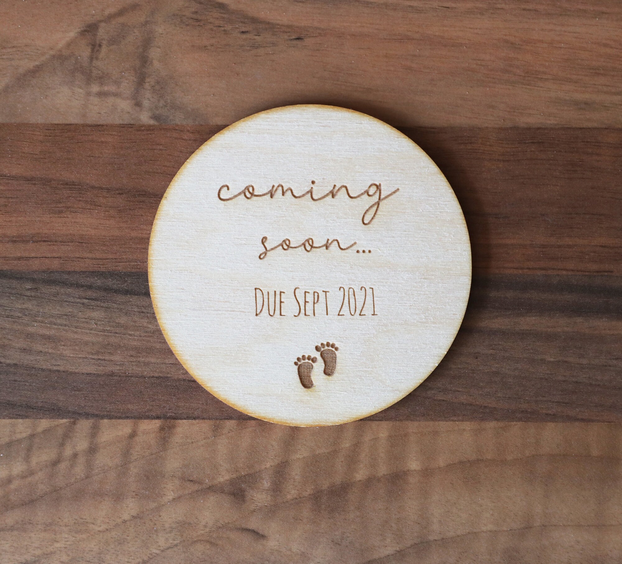 Wooden Pregnancy Announcement Baby Announcement Disc Baby - Etsy UK
