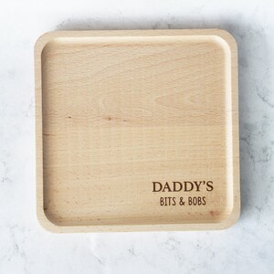 Personalised Coin Tray for Dad - Engraved Wooden Key/trinket Dish ...