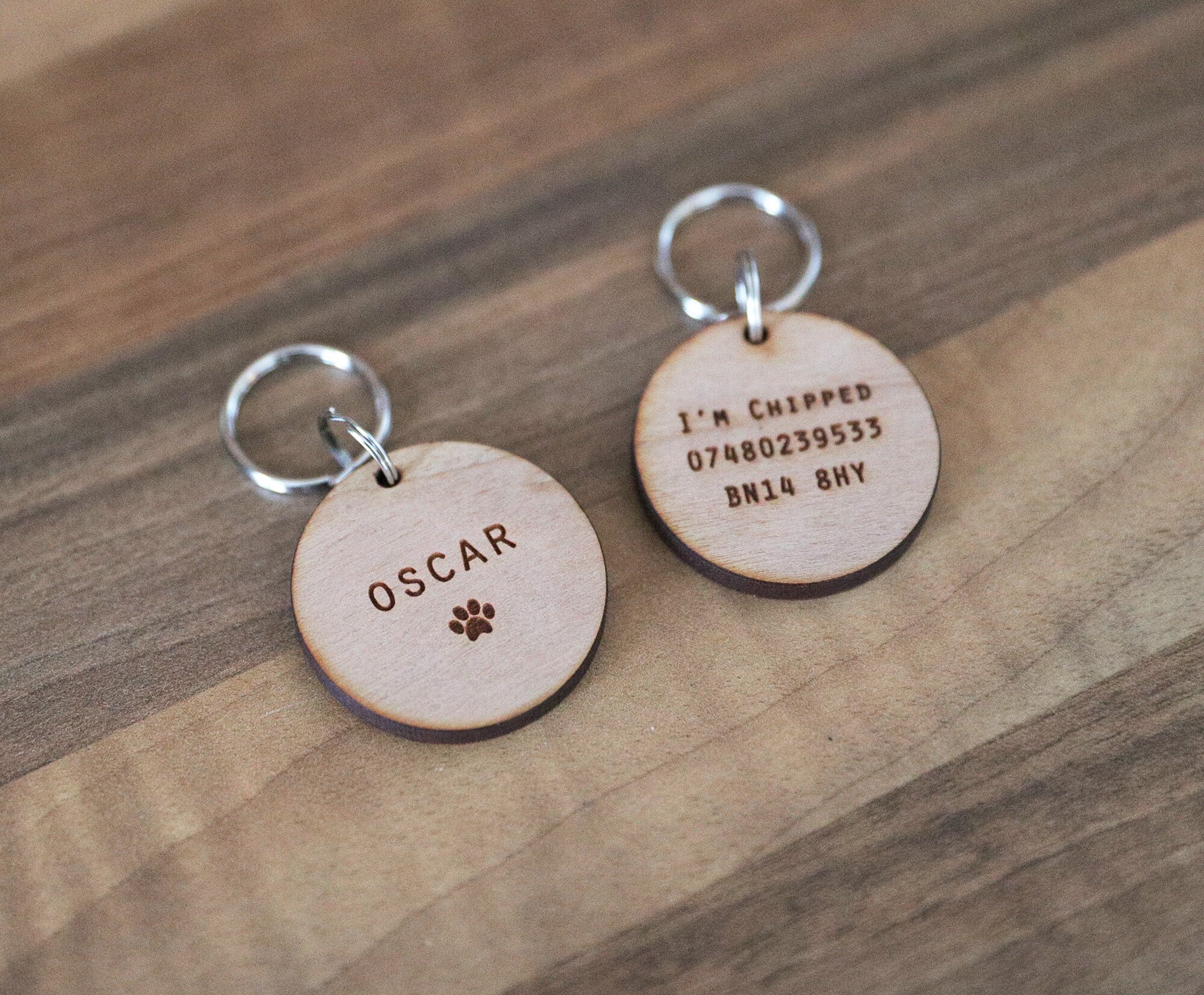 Personalised Dog Tag wooden Dog Tag dog ID Tag engraved Dog - Etsy