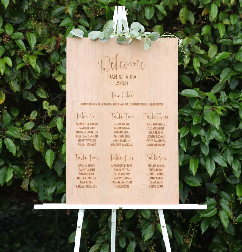 Wooden Table Plan Wooden Seating Plan Wedding Table Plan | Etsy
