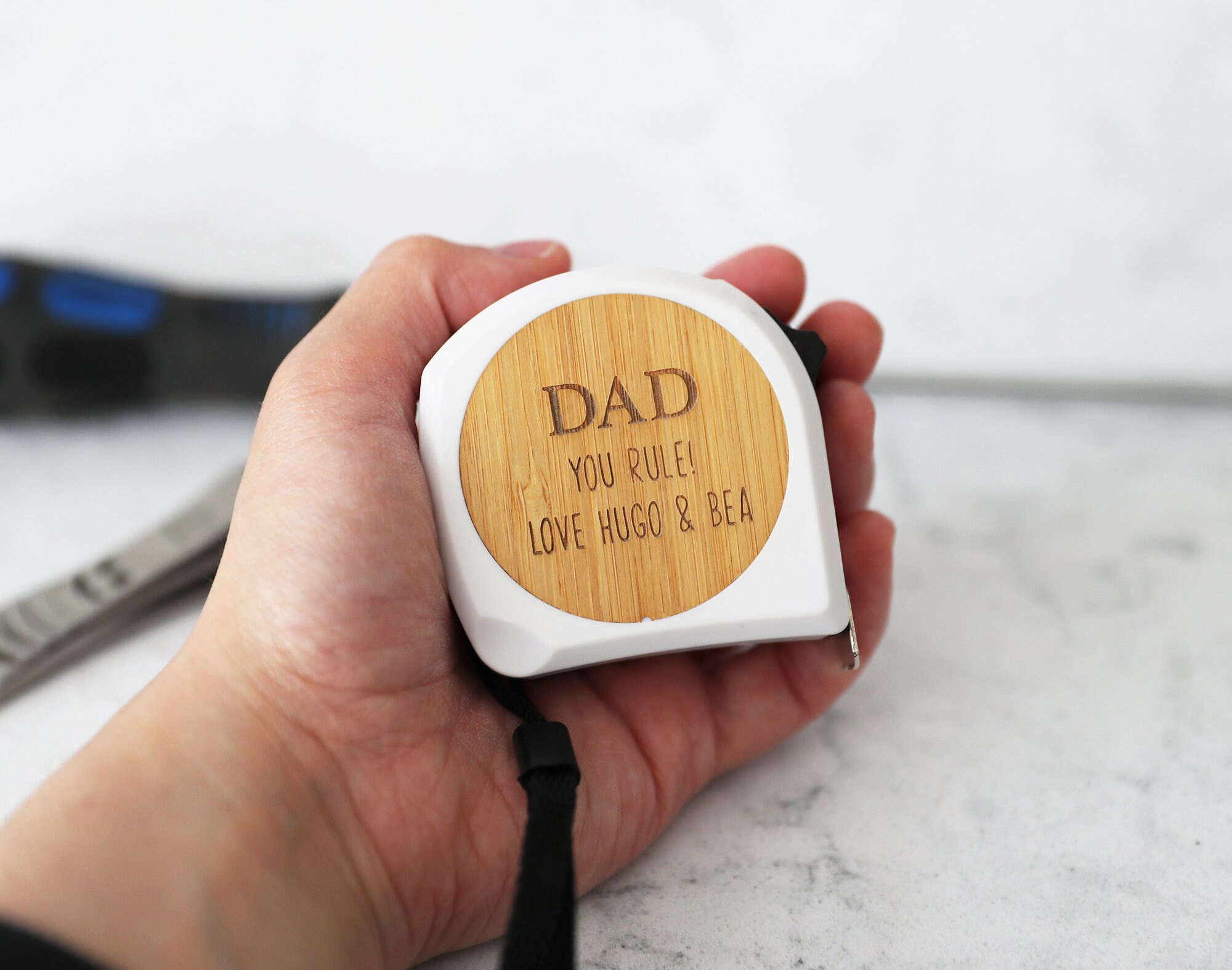 Personalised Tape Measure bamboo Tape Measure Gift for Dad - Etsy UK