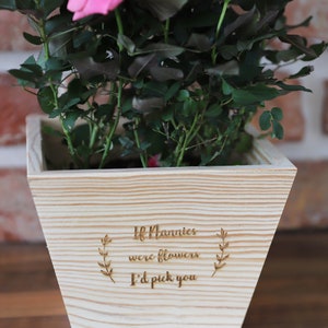 Personalised Plant Pot for Nanny/granny - Engraved Wooden 'if Nannies ...