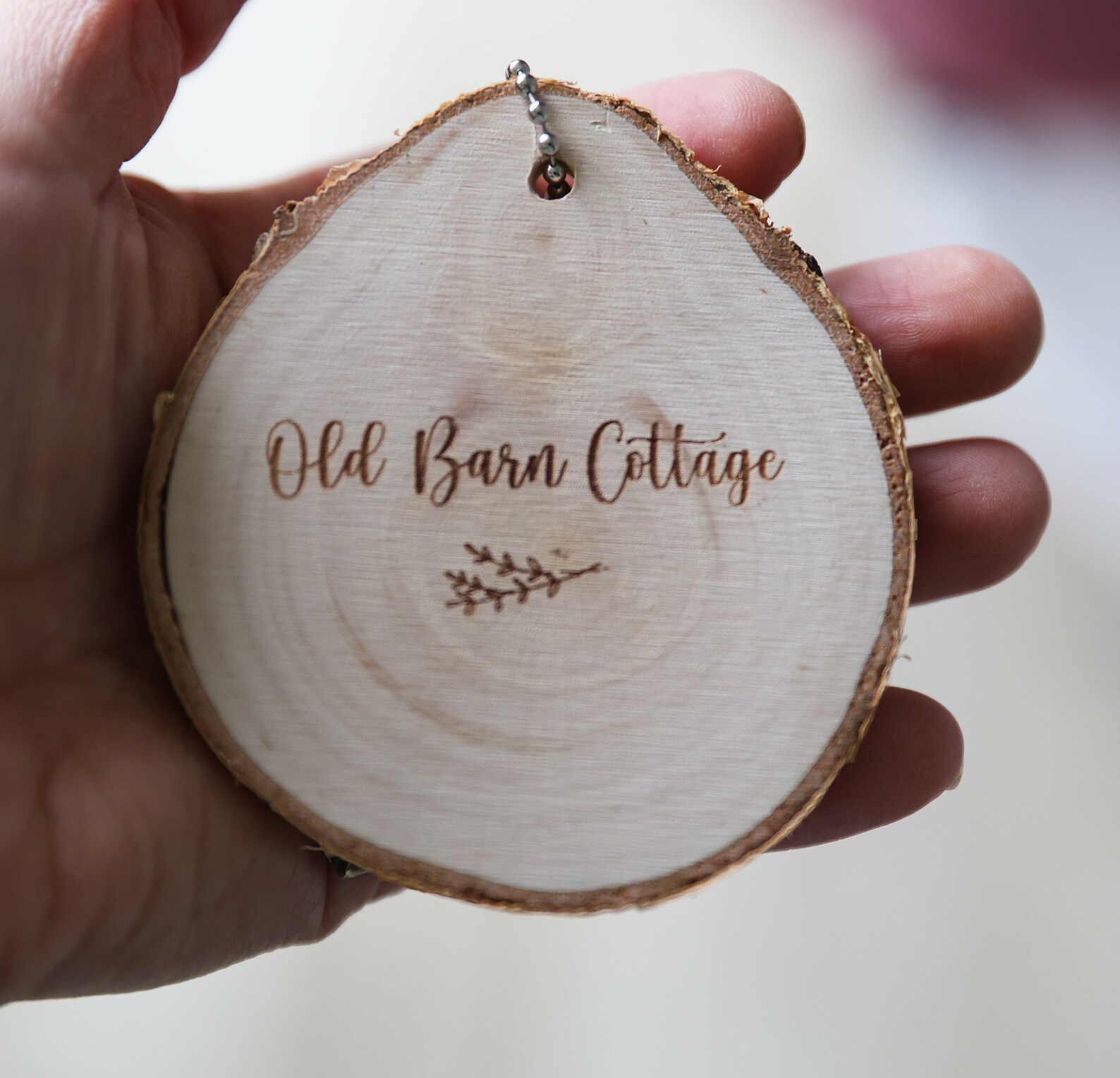 Personalised Log Slice Keyring: Laser Engraved Wooden Key Fob - Etsy UK