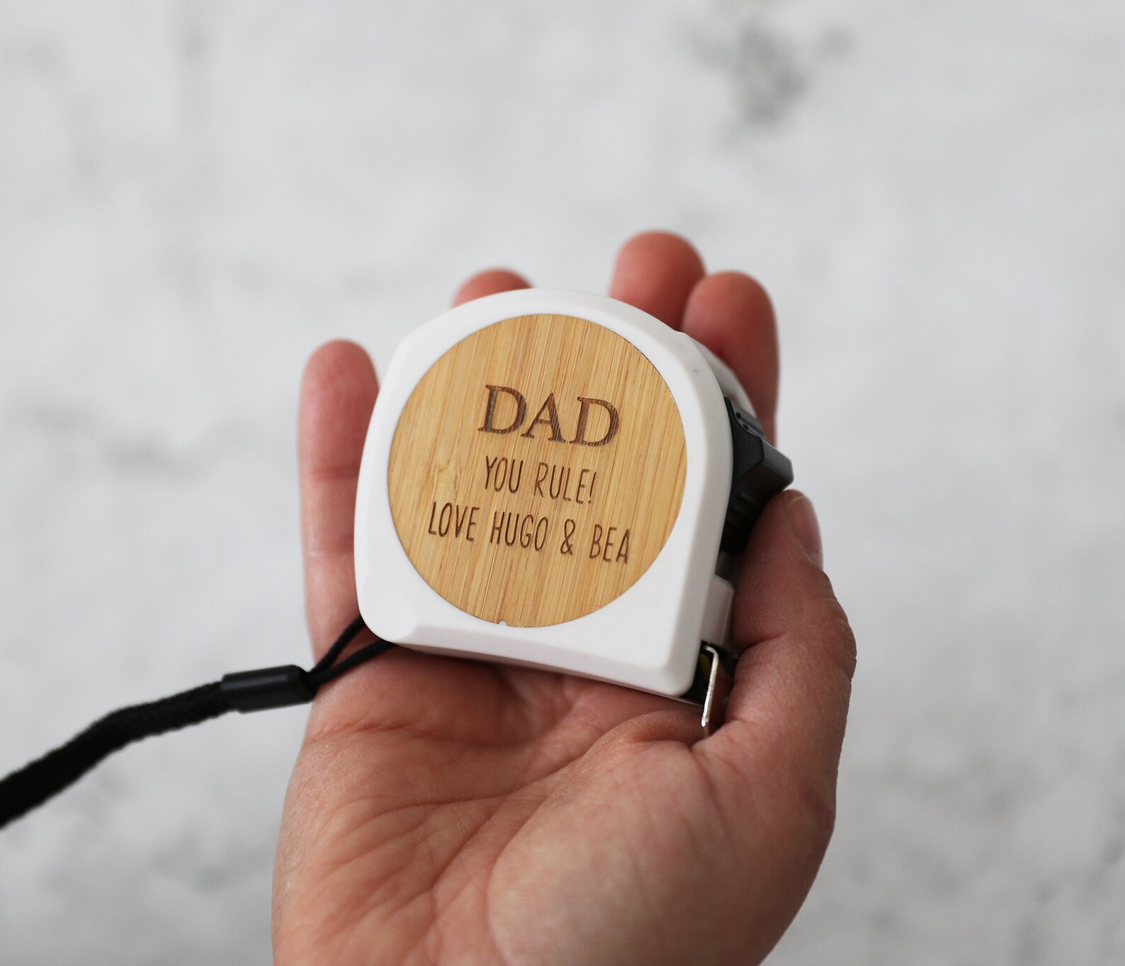 Personalised Tape Measure bamboo Tape Measure Gift for Dad - Etsy UK