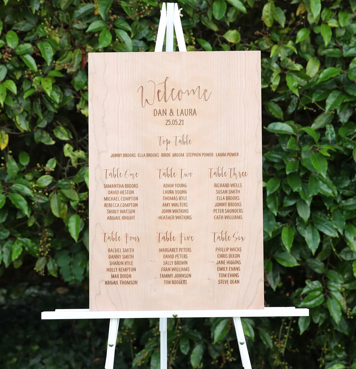 Wooden Table Plan Wooden Seating Plan Wedding Table Plan | Etsy