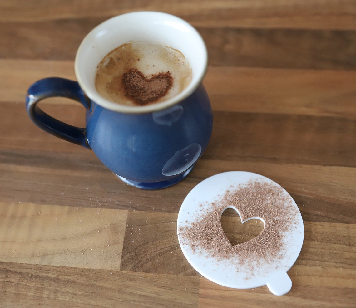 Coffee Stencil Heart Shaped Coffee Stencil Coffee Lover - Etsy UK