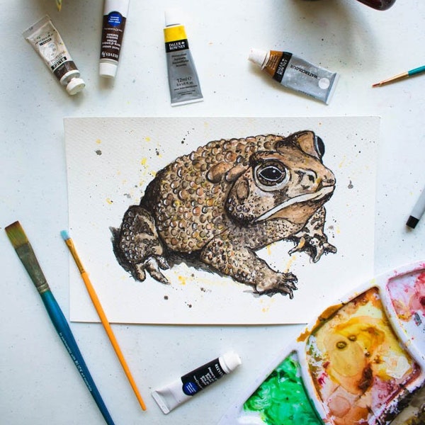 Toad Painting - Etsy