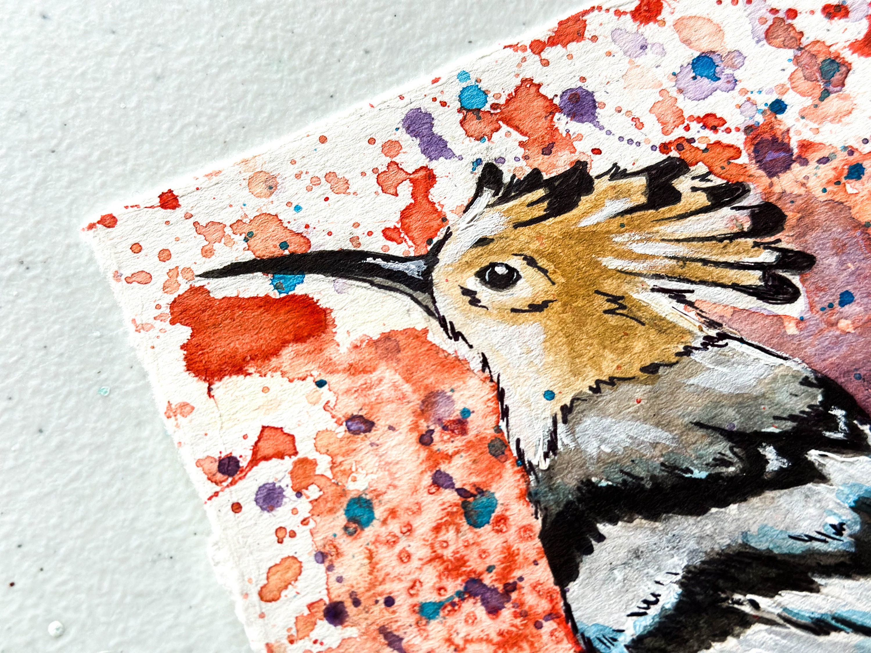Hoopoe Original Bird Watercolor Painting Water Color Nature Bird Lover ...