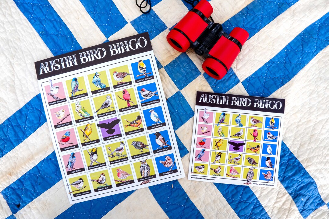 Austin Bird Bingo | Austin Texas | Birds of Texas | Bird Watching Gift ...
