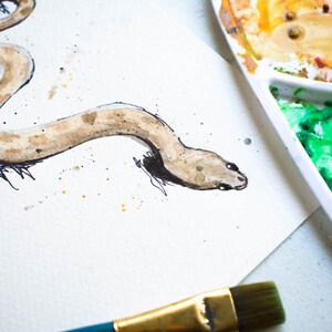 Concho Water Snake Original Watercolor Painting Snake Art Snake Gifts ...