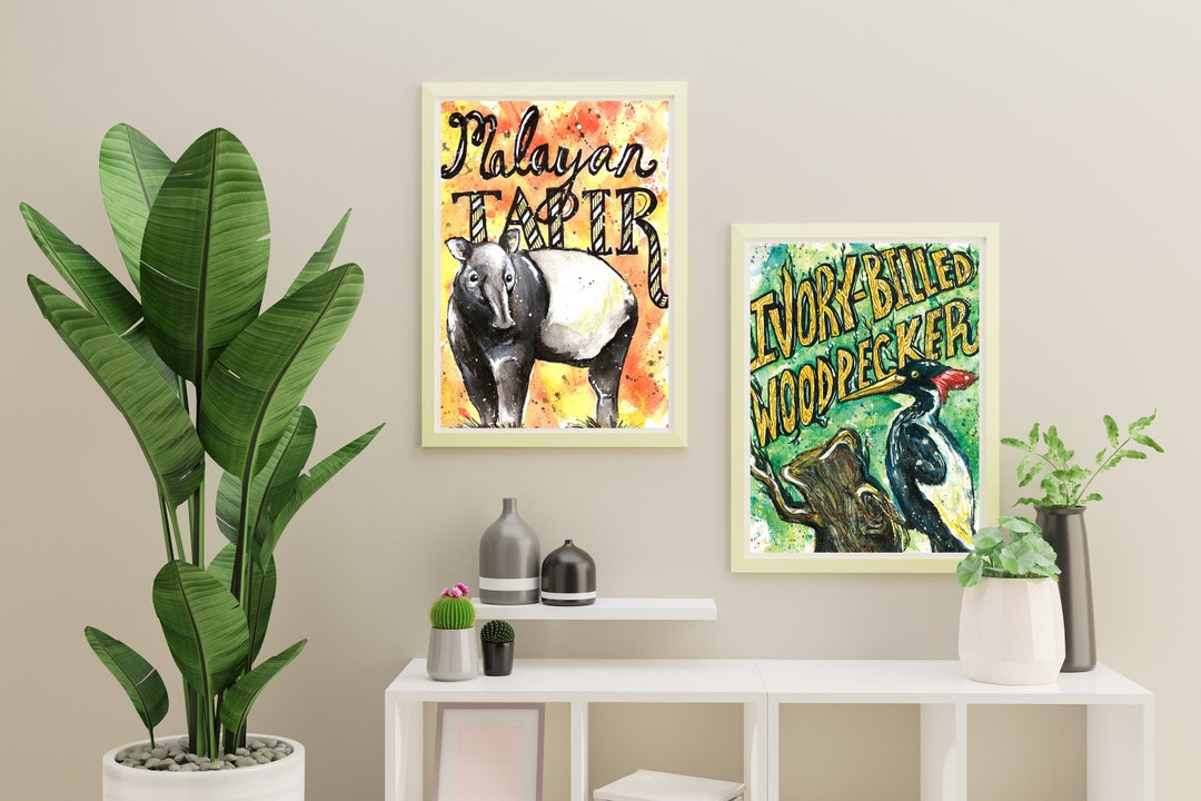 Malayan Tapir Watercolor Painting Print Water Color Nature Nature Lover ...