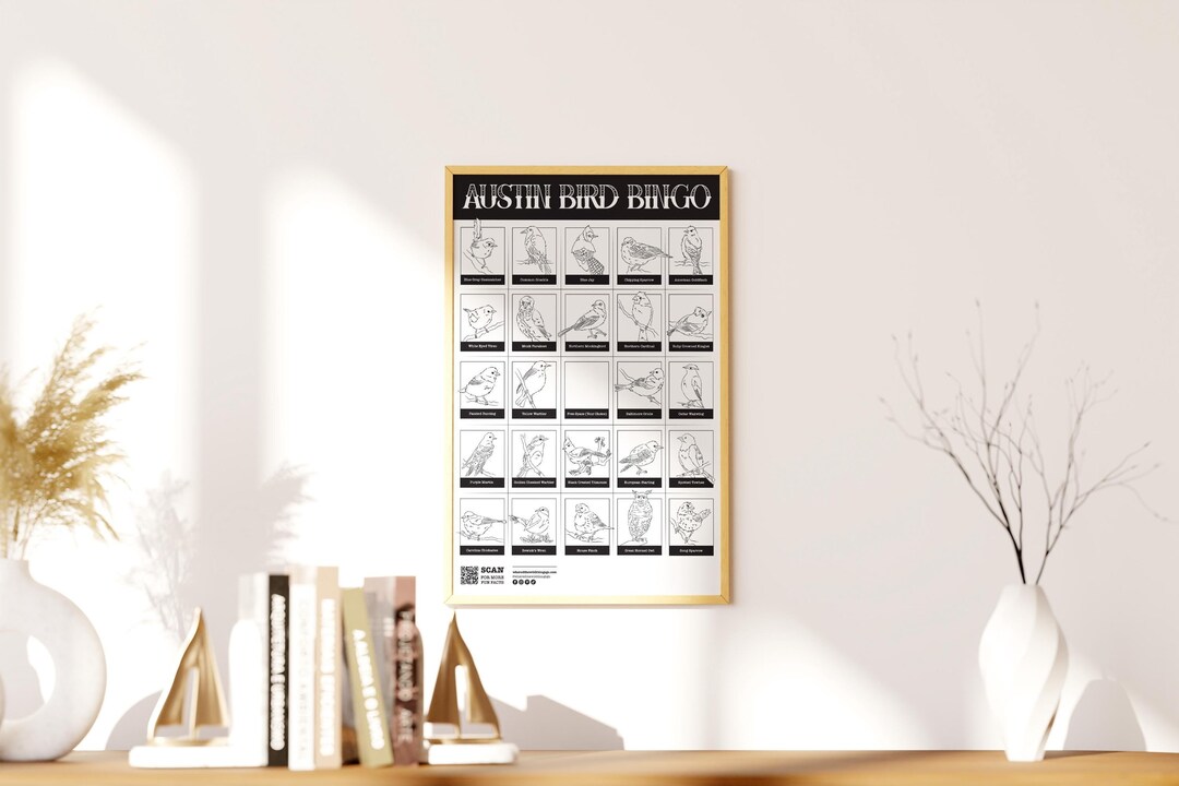 Austin Bird Bingo 11x17" Poster | Austin Texas | Birds of Texas | Bird ...