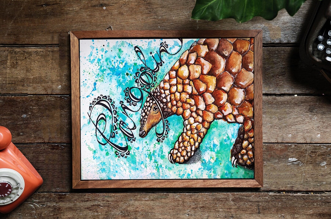 Pangolin Watercolor Painting Print Whimsical Art Print Pangolin Gifts ...