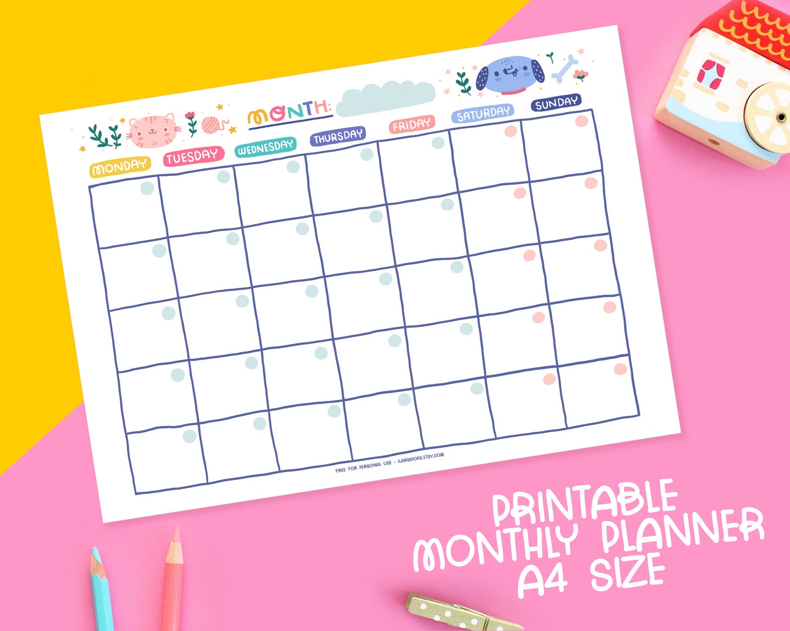 Monthly + Weekly Planner A4 Sheets to Download and Print at Home! - Etsy