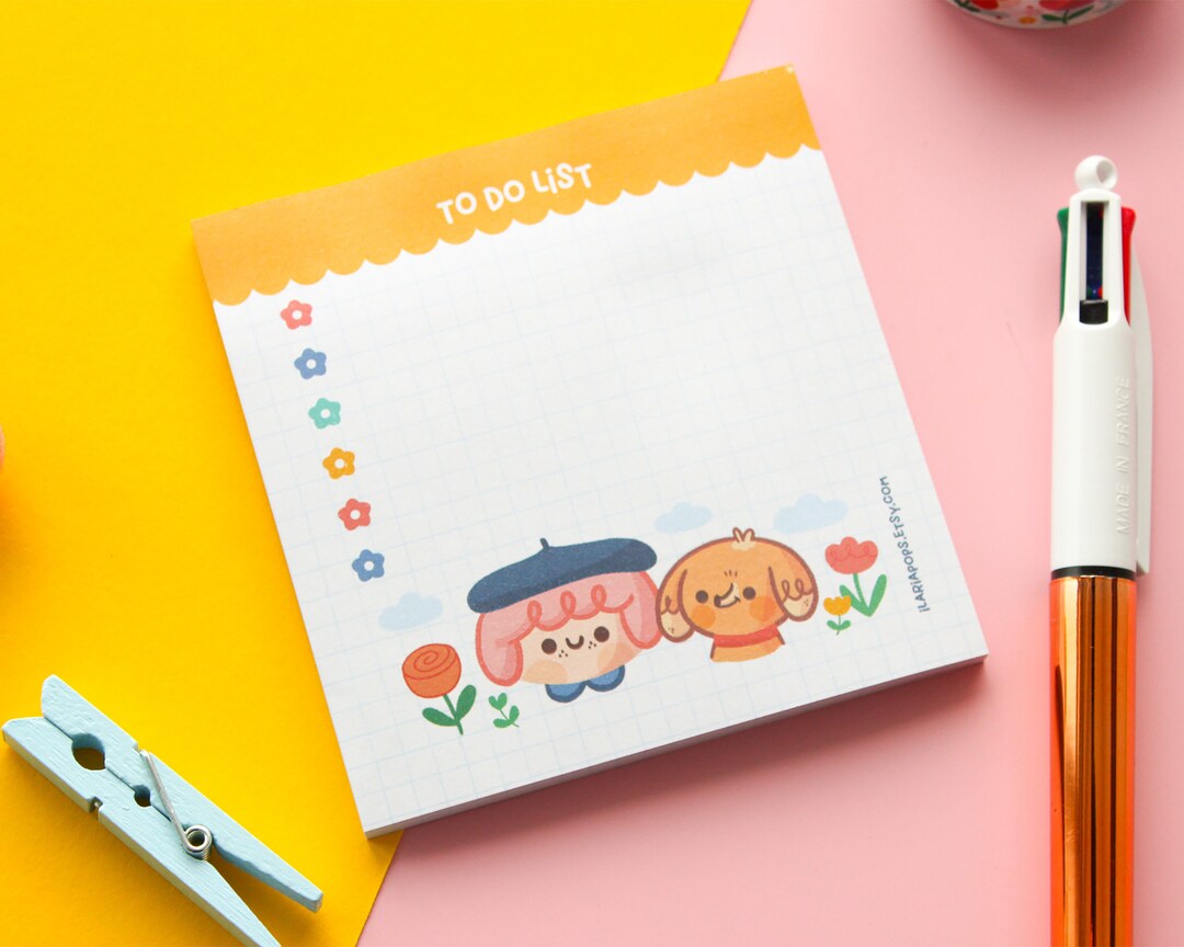 To Do List Sticky Notes Cute Square Desk Memo Pad Kawaii With 50 Sticky ...