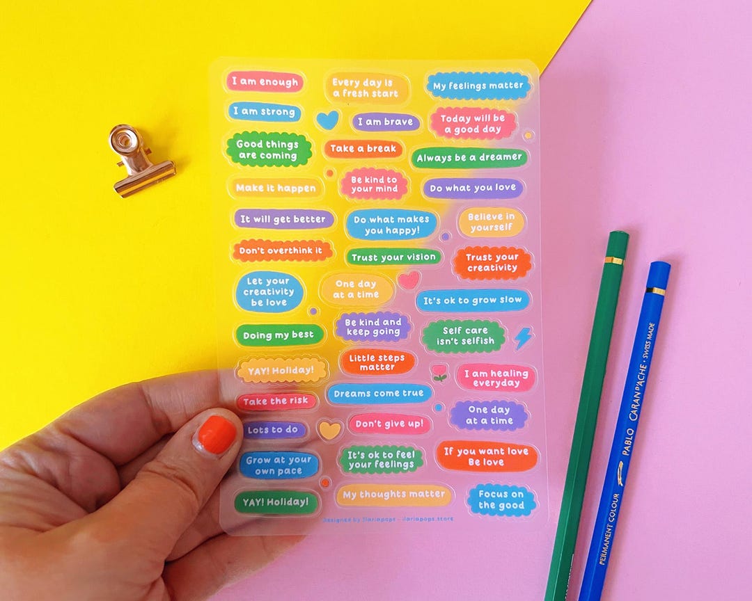 Affirmations Sticker Sheet: 38 Waterproof Vinyl Stickers - Etsy