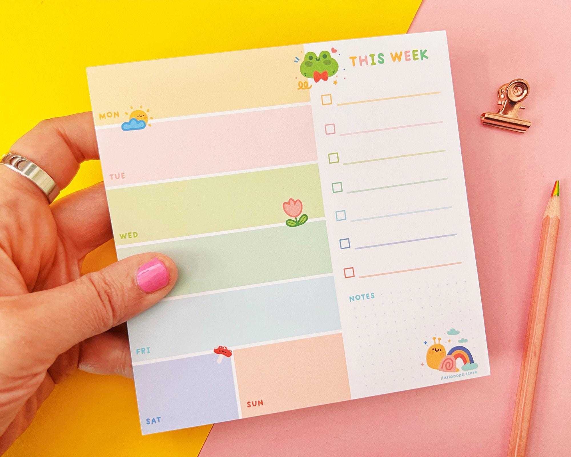 Hand-illustrated Weekly Planner | Desk Organizer, 50 Page - Etsy