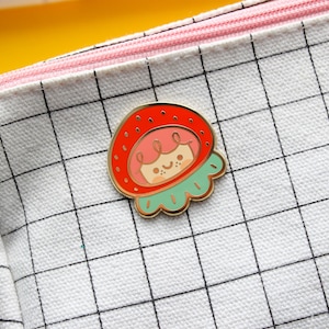 Strawberry Hard Enamel Pin Fruit Kawaii Jacket Accessory Cute ...