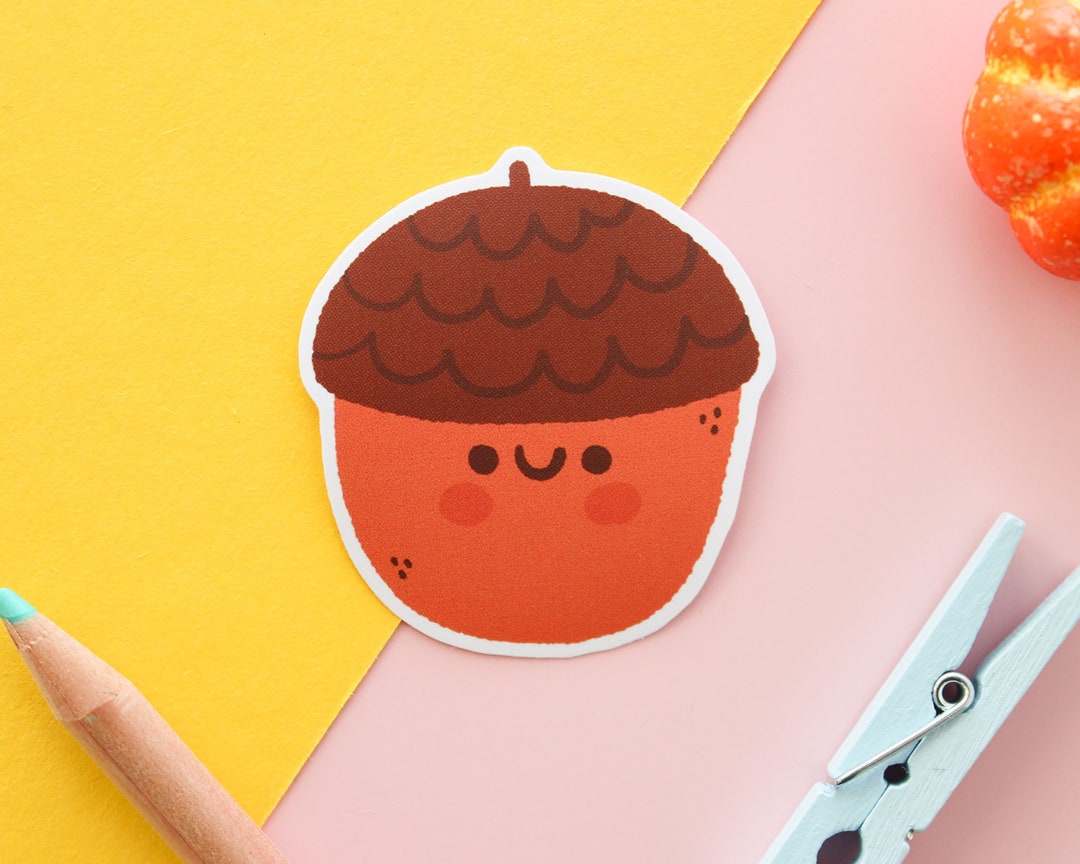 Cute Acorn Sticker, Die-cut Matte Vinyl Sticker, Waterproof Sticker. - Etsy