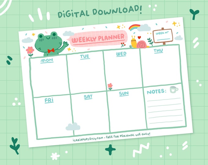 Weekly Planner Printable A4 Sheet to Download and Print at - Etsy