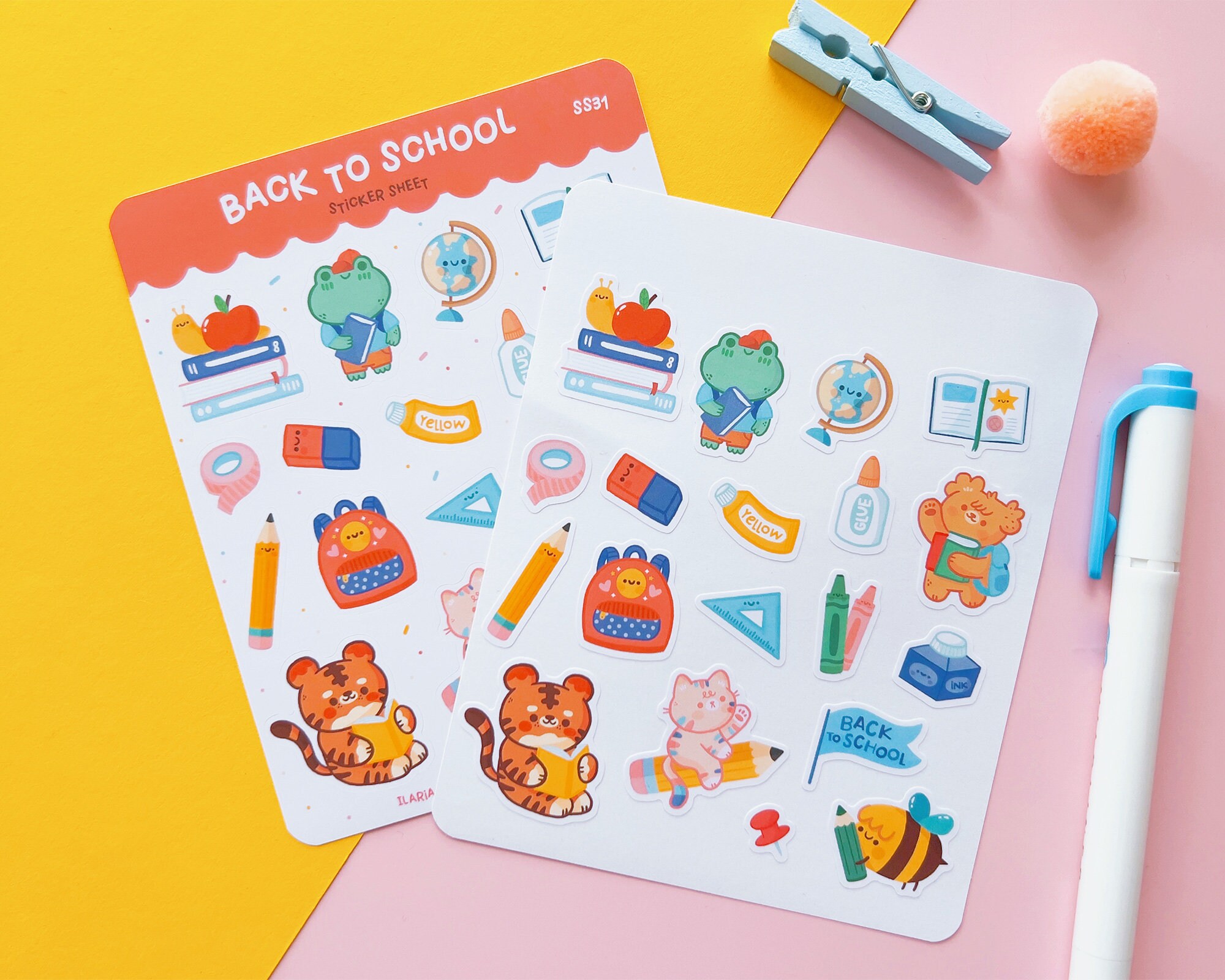 Kawaii Back to School Sticker Sheet, Cute Waterproof Vinyl Stickers - Etsy