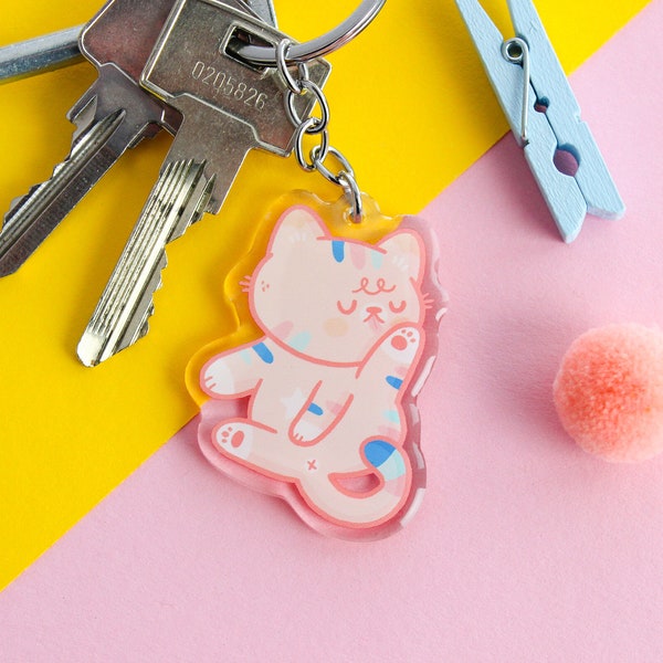 Acrylic Key Chain Cat - Etsy