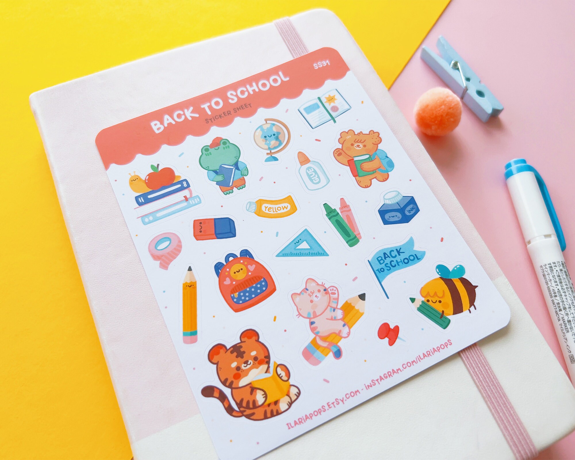 Kawaii Back to School Sticker Sheet, Cute Waterproof Vinyl Stickers - Etsy