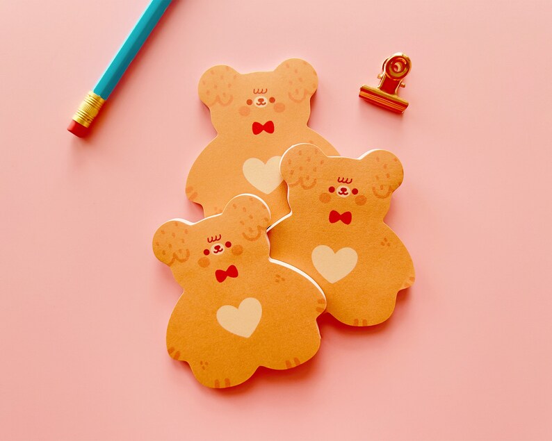 Paco the Bear Sticky Memo Pads - 50 Sheets - Etsy