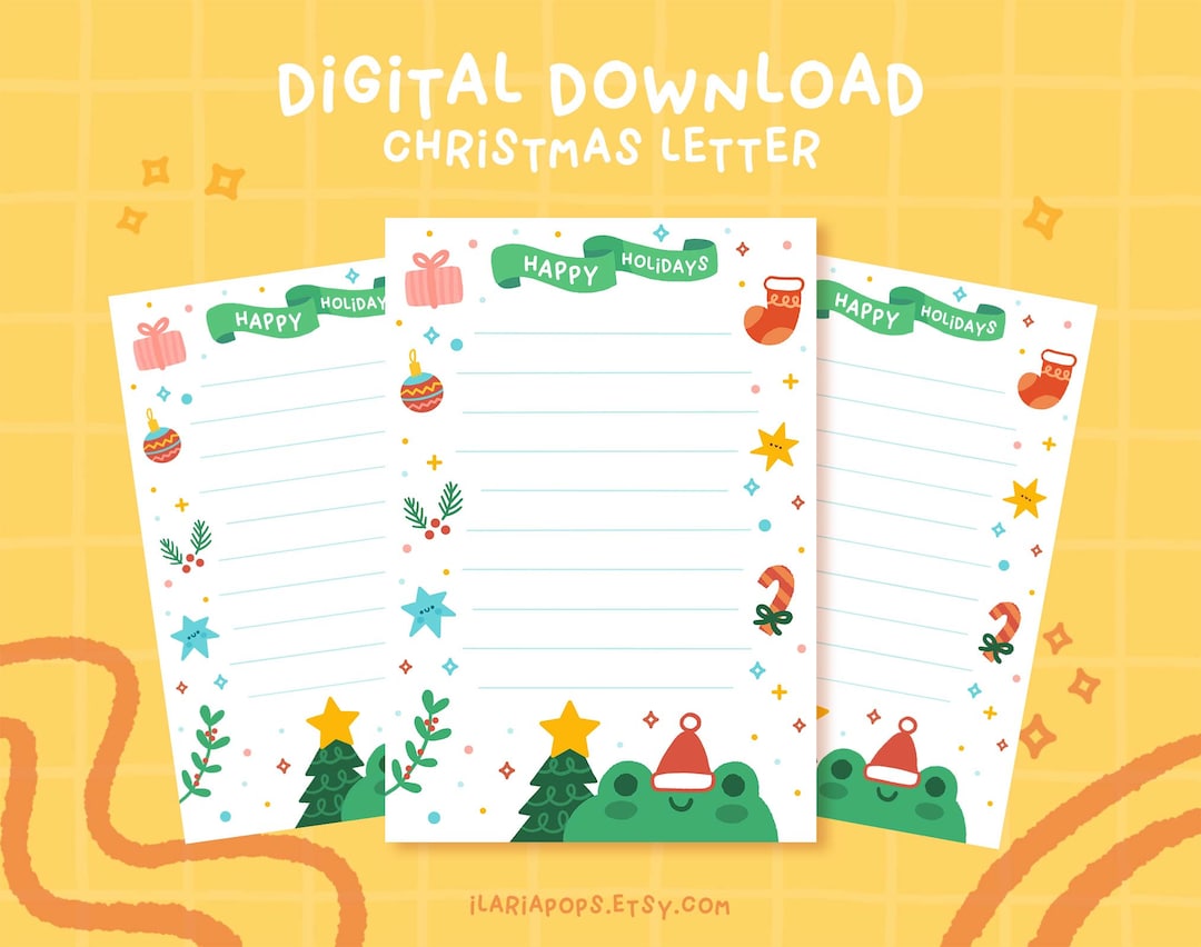 Christmas Letter Greeting Card, A4 Sheets to Download and Print at Home ...