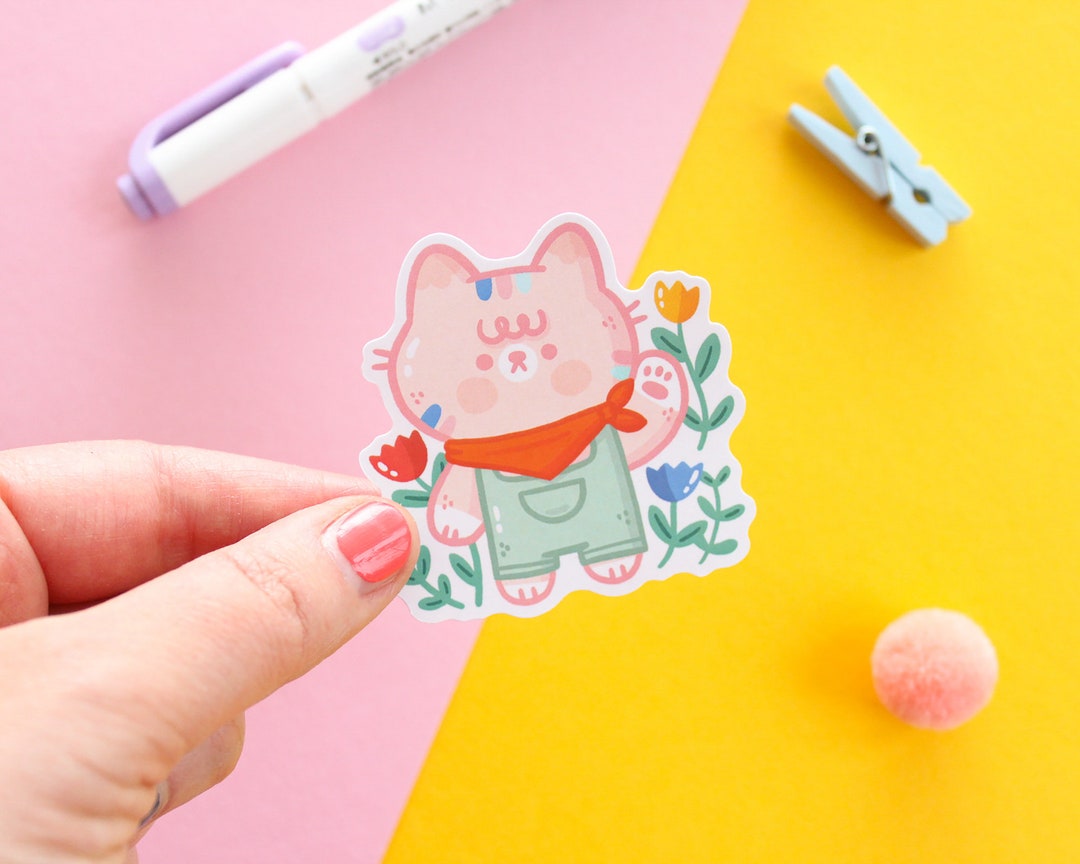 Mango the Cat Cottagecore Stickers, Die-cut Matte Vinyl Sticker ...
