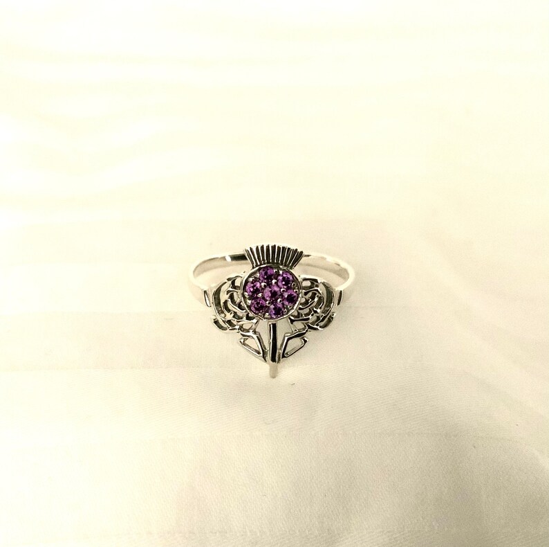 Handcast 925 Sterling Silver Scotland Scottish Amethyst | Etsy