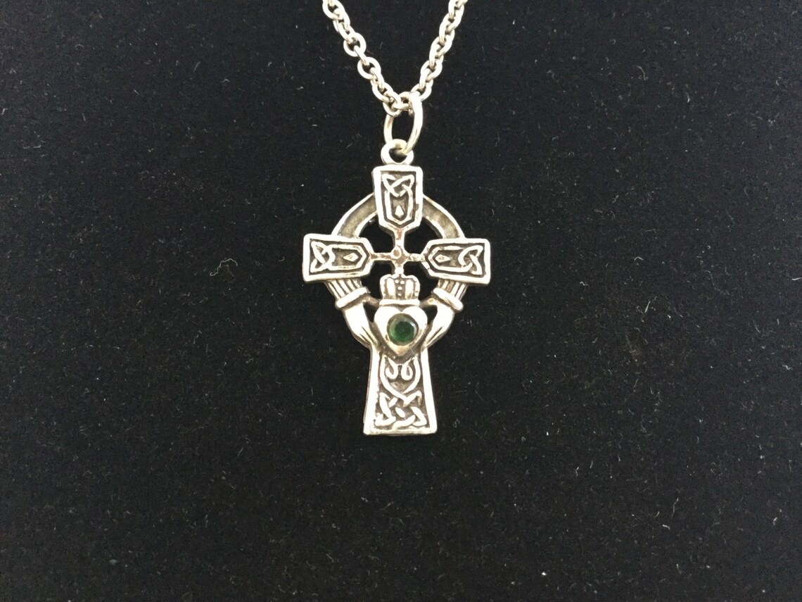 Handcast 925 Sterling Silver Irish Celtic Claddagh Cross | Etsy
