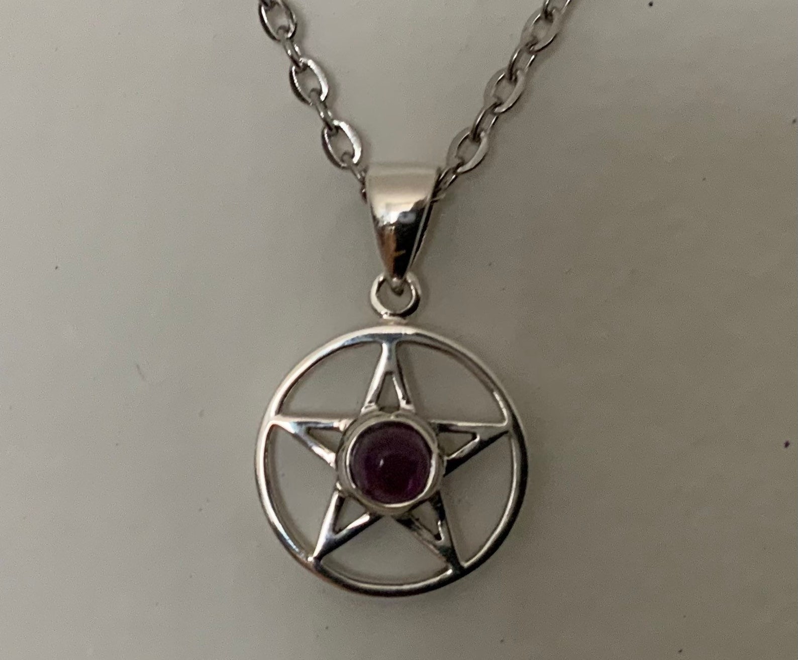 Handcast 925 Sterling Silver Pentacle Pentagram Amethyst | Etsy