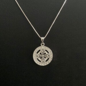 Handcast 925 Sterling Silver Celtic Equal Sided Cross Pendant Necklace ...