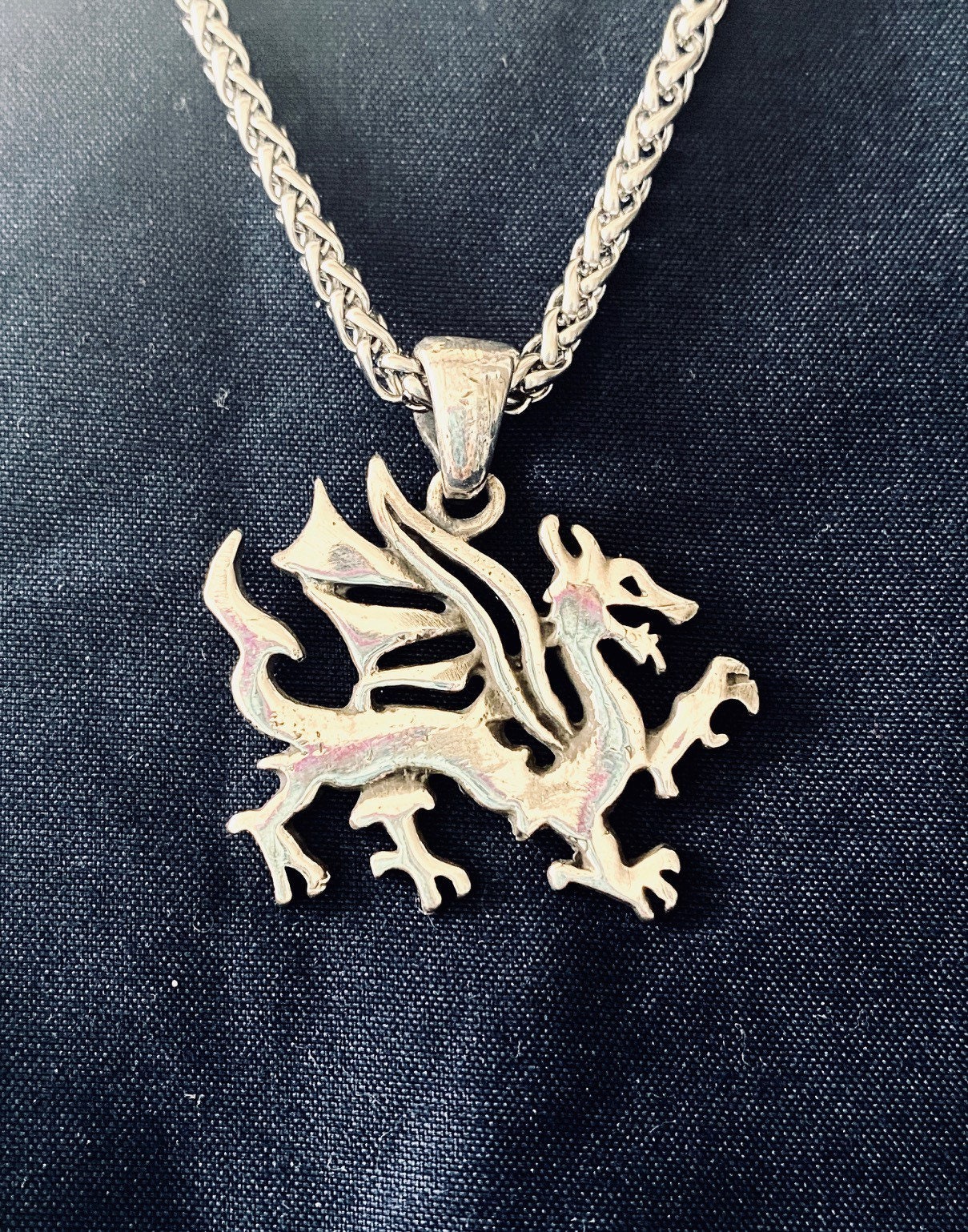 Large Handcast 925 Sterling Silver Welsh Dragon Pendant Free - Etsy