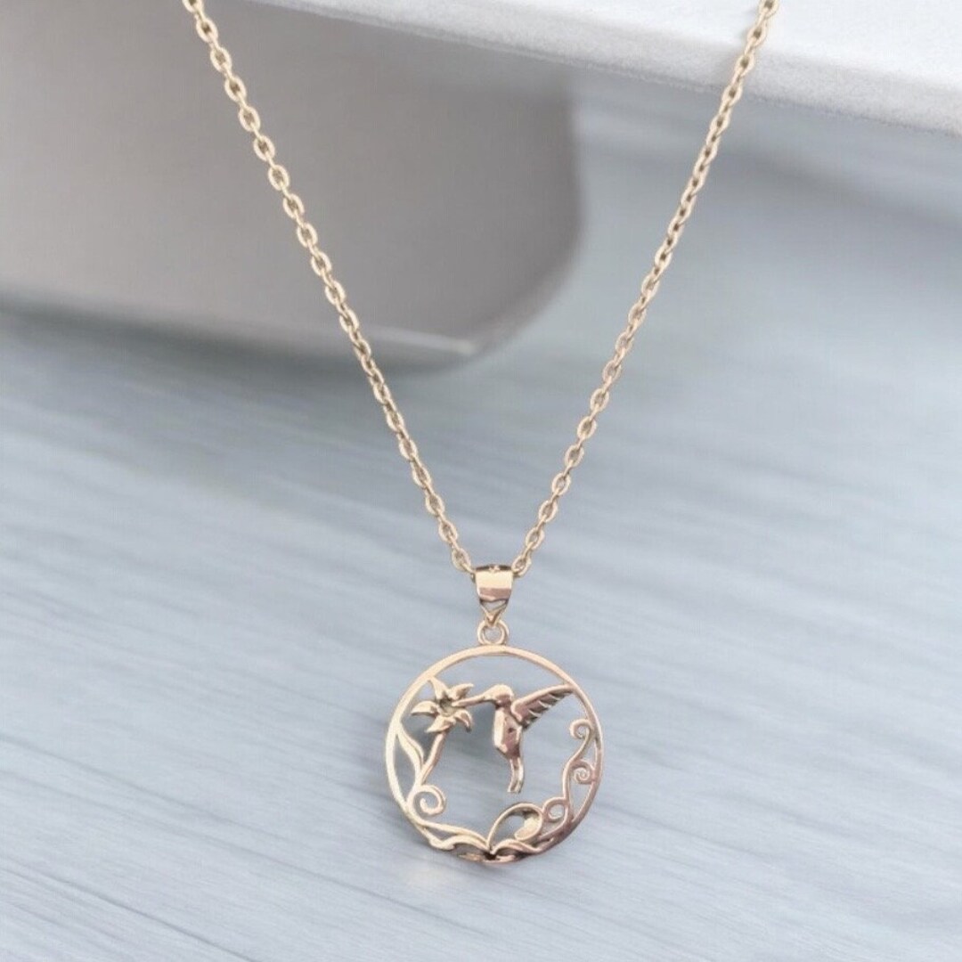 Handcast 925 Sterling Silver Hummingbird Pendant + Free Chain - Etsy