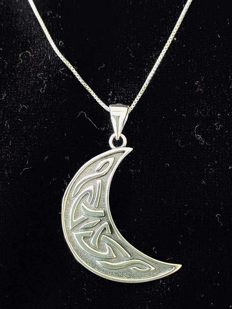 Handcast 925 Sterling Silver Irish Celtic Crescent Moon | Etsy