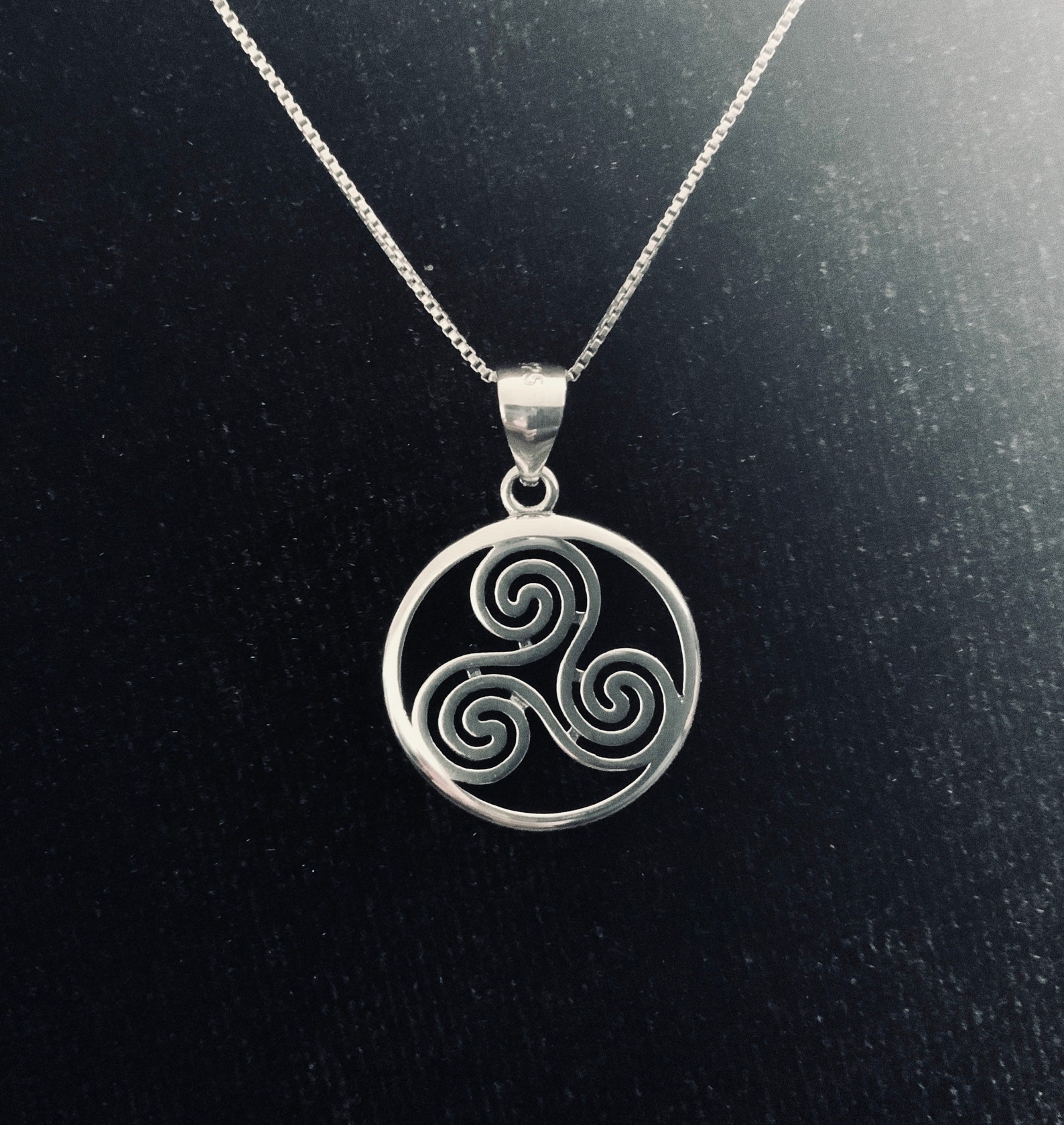 Handcast 925 Sterling Silver Celtic Triskele Triple Spiral Triskelion ...