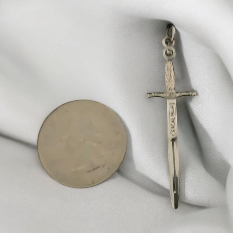 Handcast 925 Sterling Silver Medieval Excalibur Sword Pendant + Free ...
