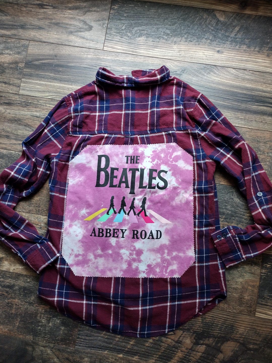 Vintage Upcycled Beatles Flannel Shirt Music T Band T Graphic Flannel ...