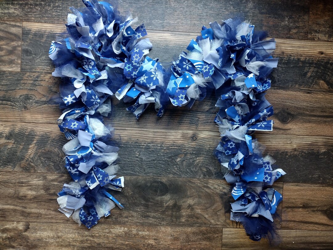 Six Foot Hanukkah Rag Garland, Hanukkah Decorations, Jewish Holiday ...