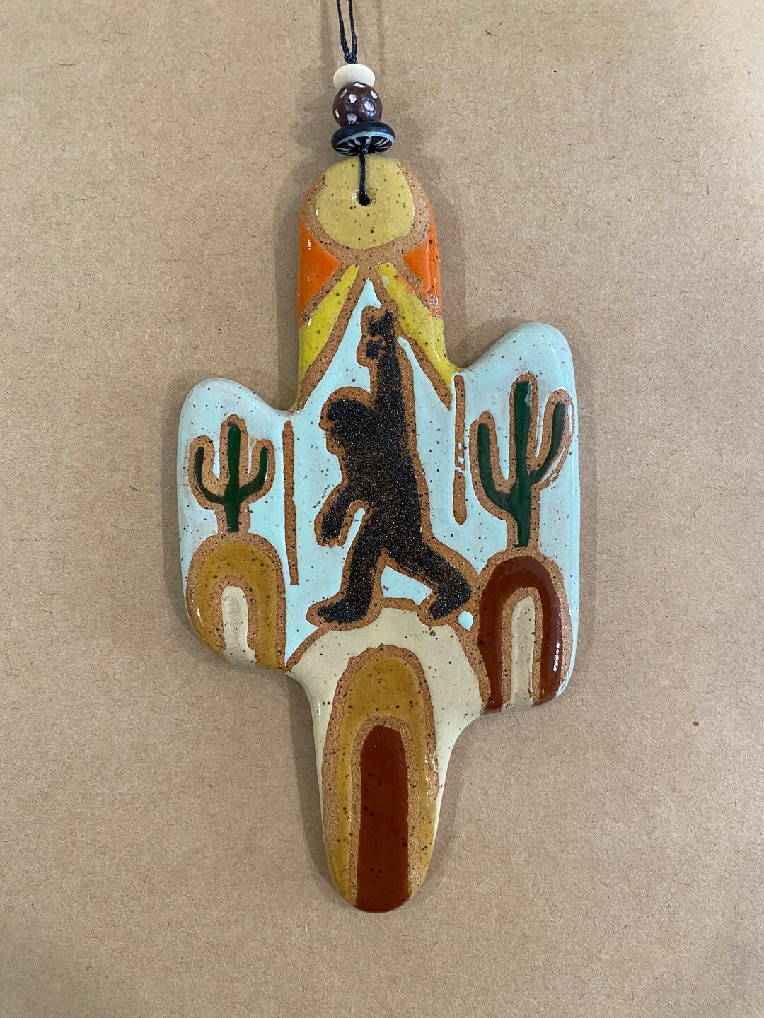 Ceramic Bigfoot Wall Hanging, Sasquatch, Yeti, Wall Art, Cactus Home ...