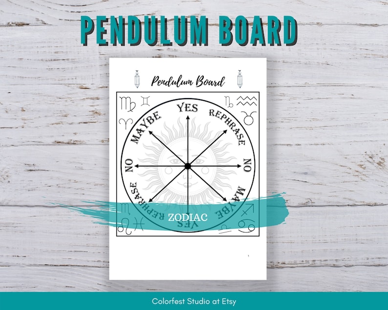 Pendulum Board Printable Pages. Instant Download for Your Grimoire Book ...