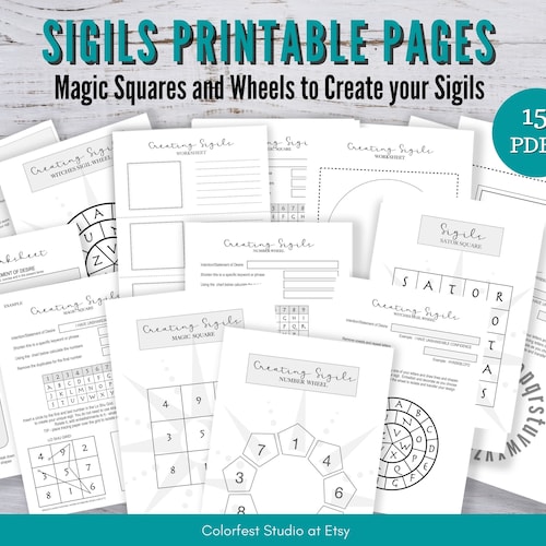Sigil Wheels Squares & Templates. Printable Pages to Create - Etsy