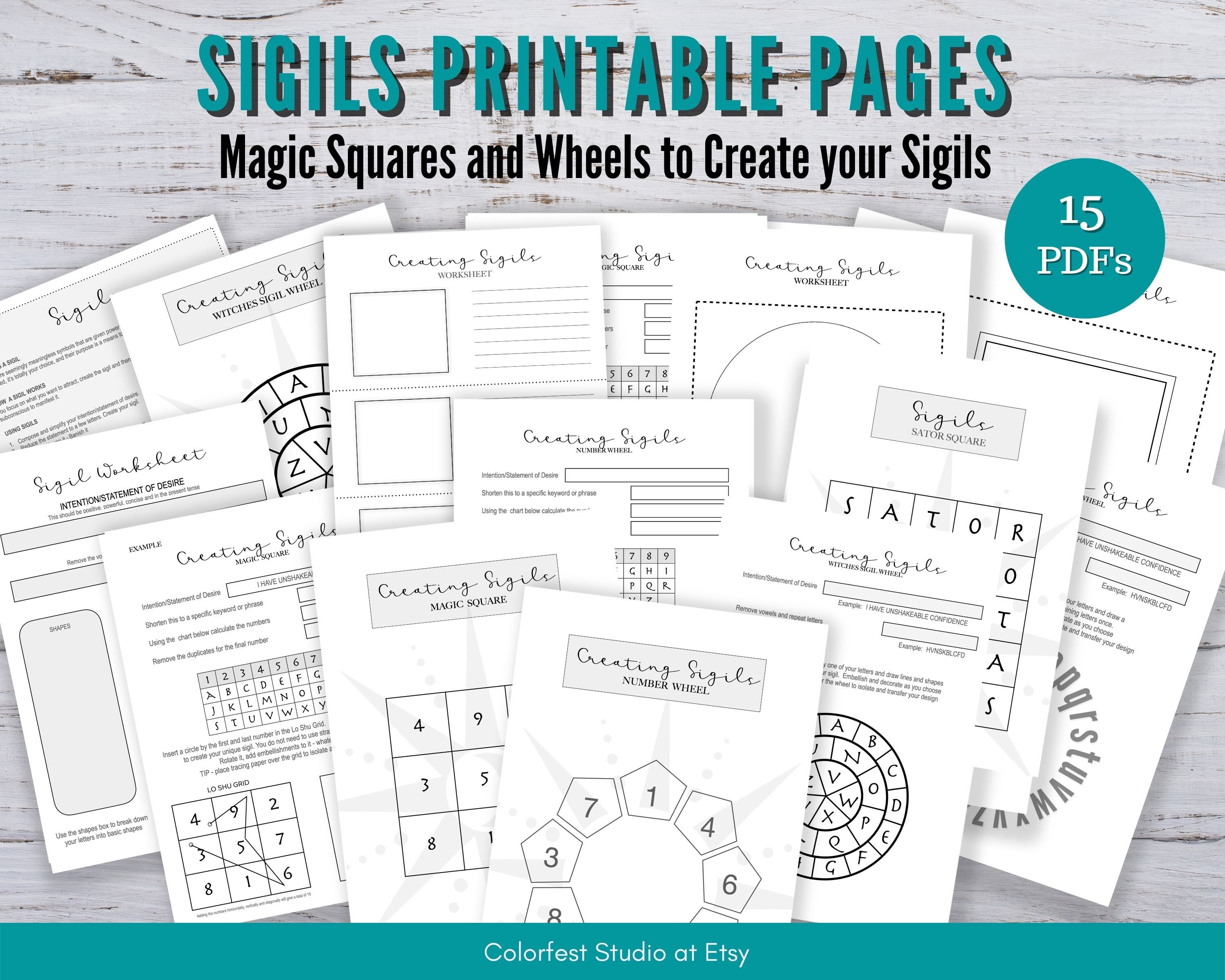 Sigil Wheels Squares & Templates. Printable Pages to Create - Etsy