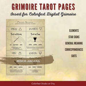 Tarot Journal Pages. Insert for Colorfest Digital Grimoire Book of ...