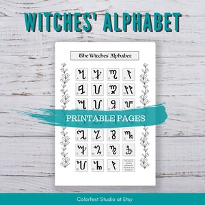 Witches Alphabet Theban Script Pack. Printable Pages for Grimoire and ...